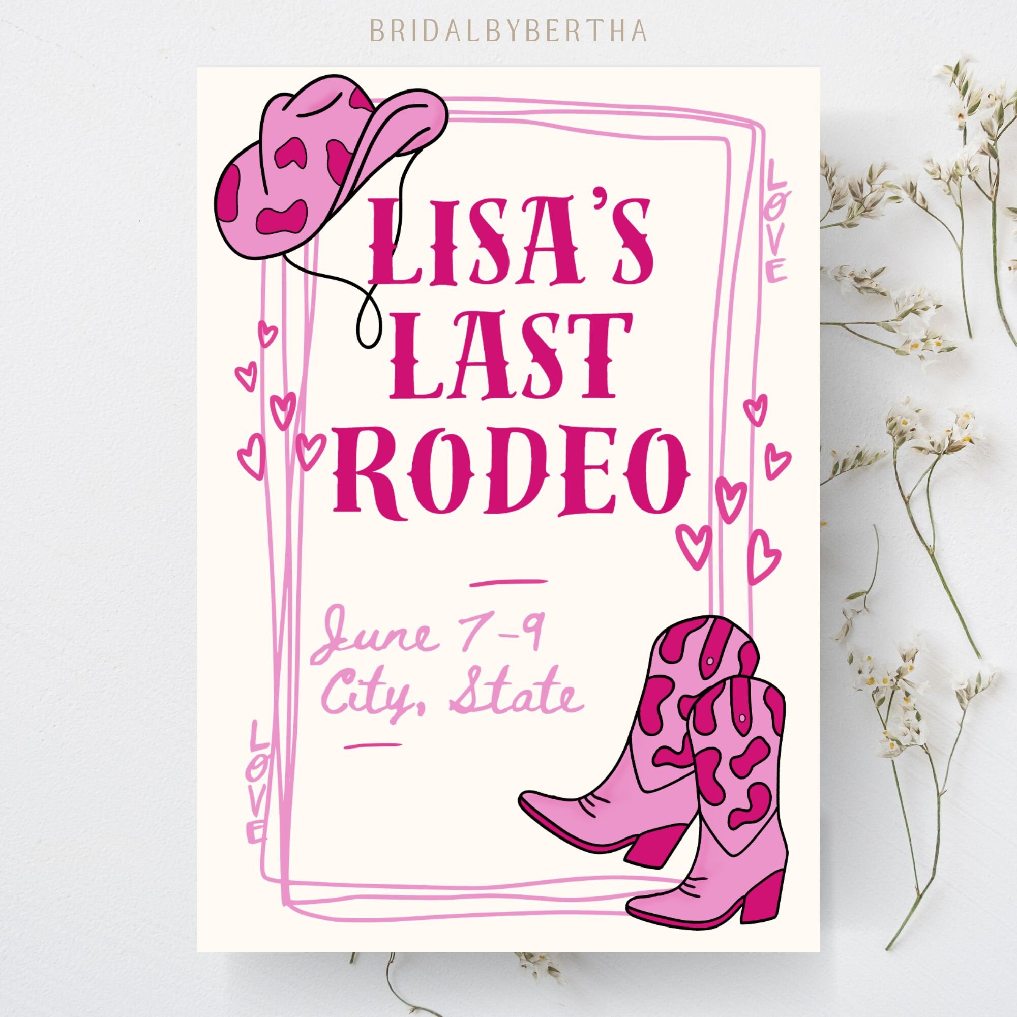 Bachelorette Template, Last Rodeo Weekend Itinerary, Cowgirls and ...