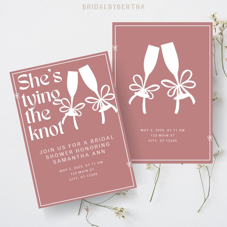 Bridal Shower Template, She's Tying the Knot, Bridal Shower, Bridal ...