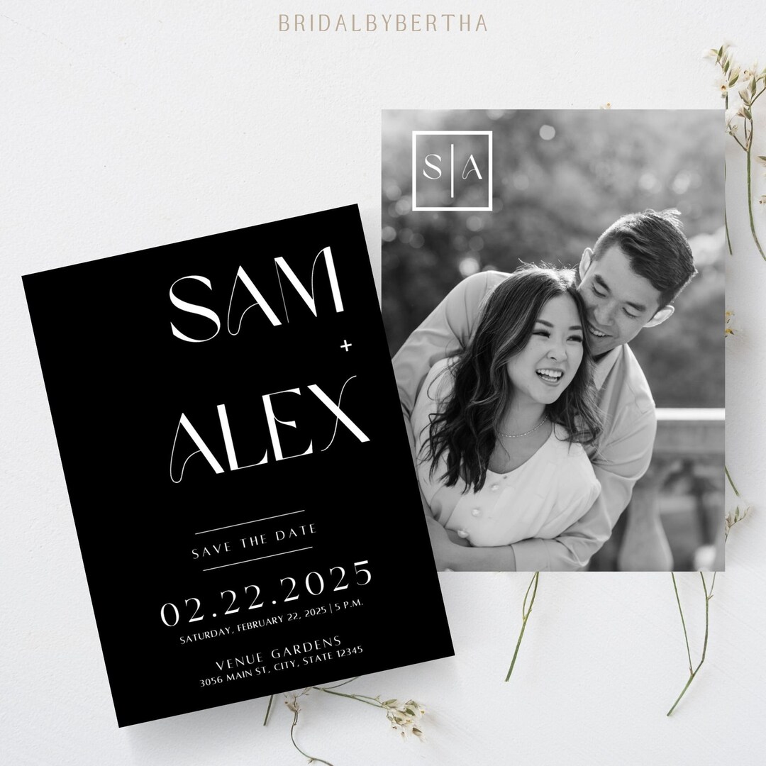 Save the Dates Double Sided Template, 5x7 Wedding Invitation ...