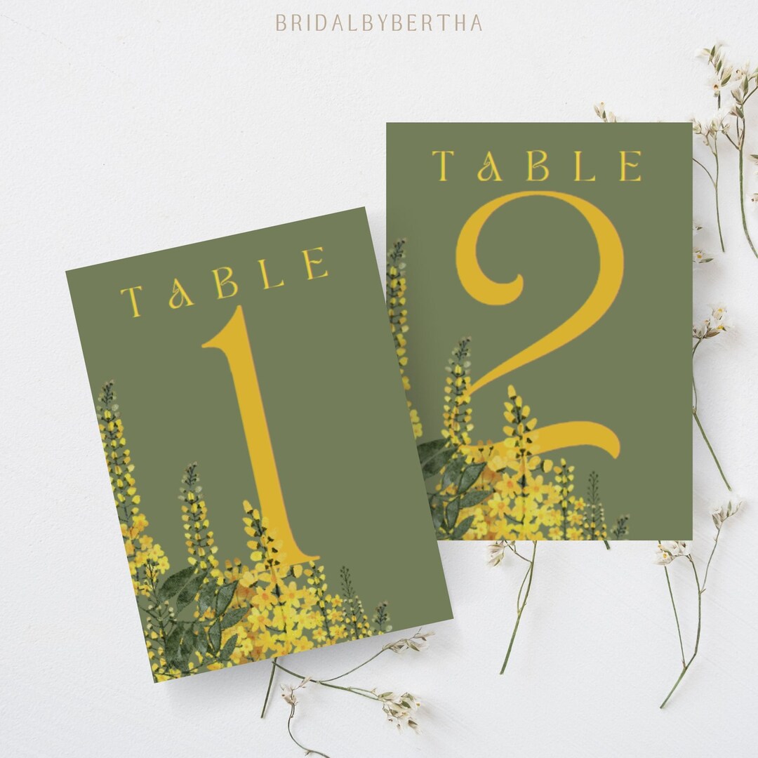 Table Number Template, Minimalist Wedding Table Number Template, Simple ...