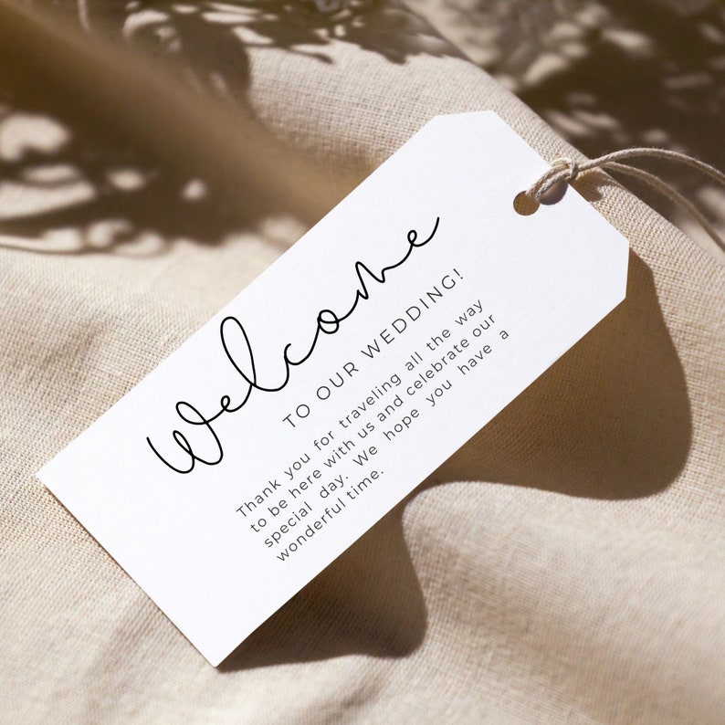Wedding Welcome Tag Template, Welcome to Our Wedding Tags, Printable ...