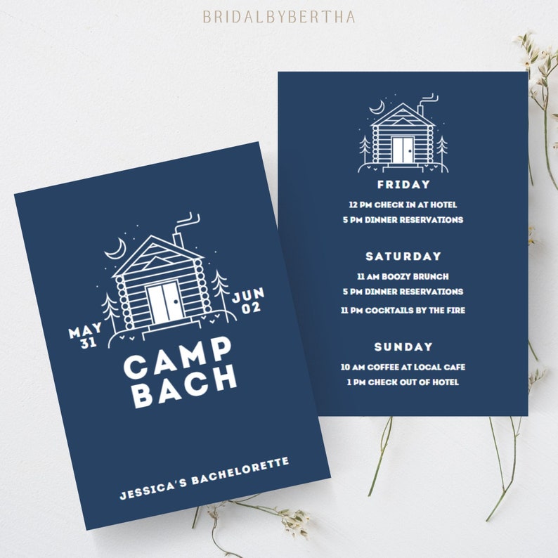 Bachelorette Template Invite, Camp Bach, Last Trail Before the Veil ...