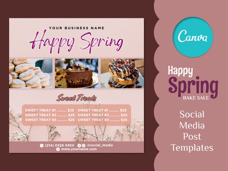 Spring Bake Flash Sale Flyer Social Media Instagram Template - Etsy
