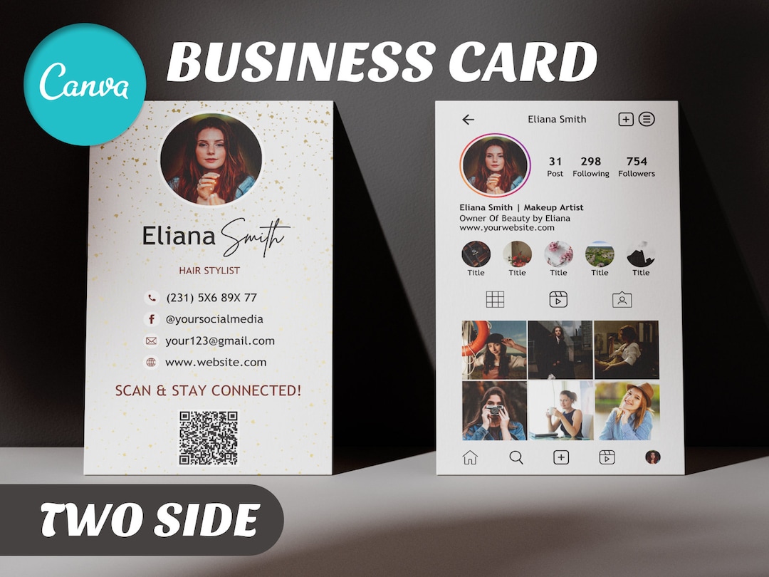 Instagram Business Card White - Etsy