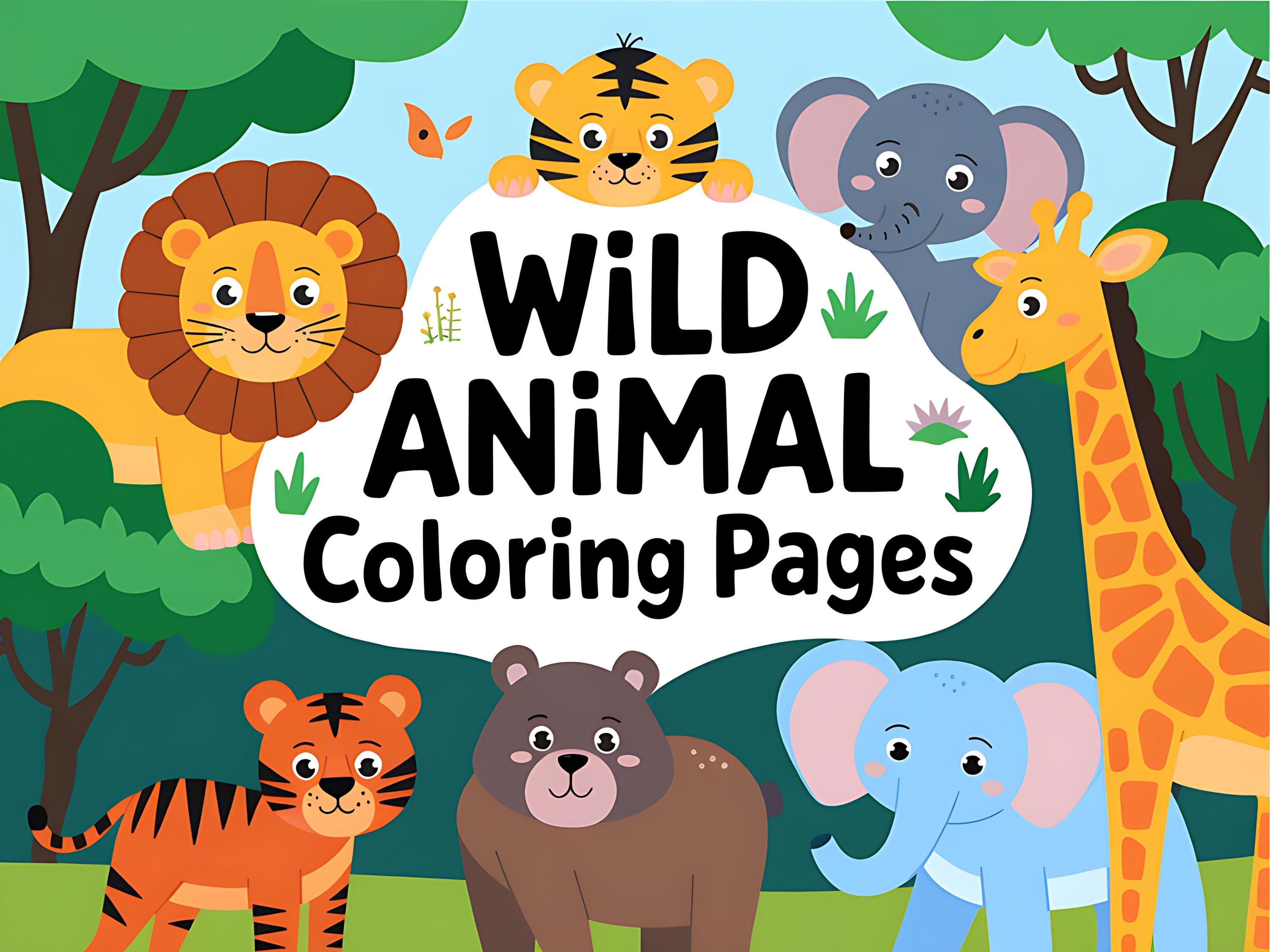 Wild Animal Coloring Pages for Kids – Fun and Educational Adventure - Etsy