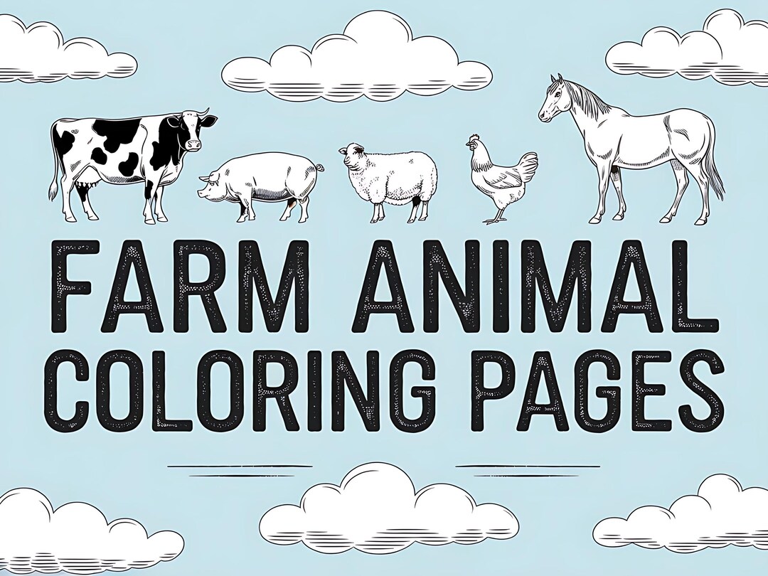 Farm Animal Coloring Pages for Kids – Fun and Educational Activity - Etsy