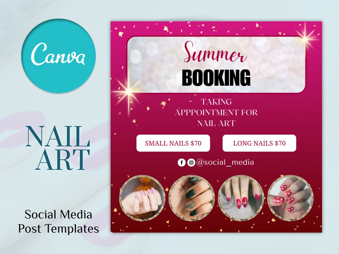 Summer Booking Flyer, Nail Appointment Flyer, June Booking Flyer, Salon ...