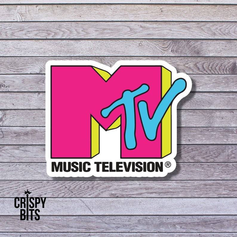 MTV Sticker Neon Sticker Music Sticker Retro Sticker - Etsy