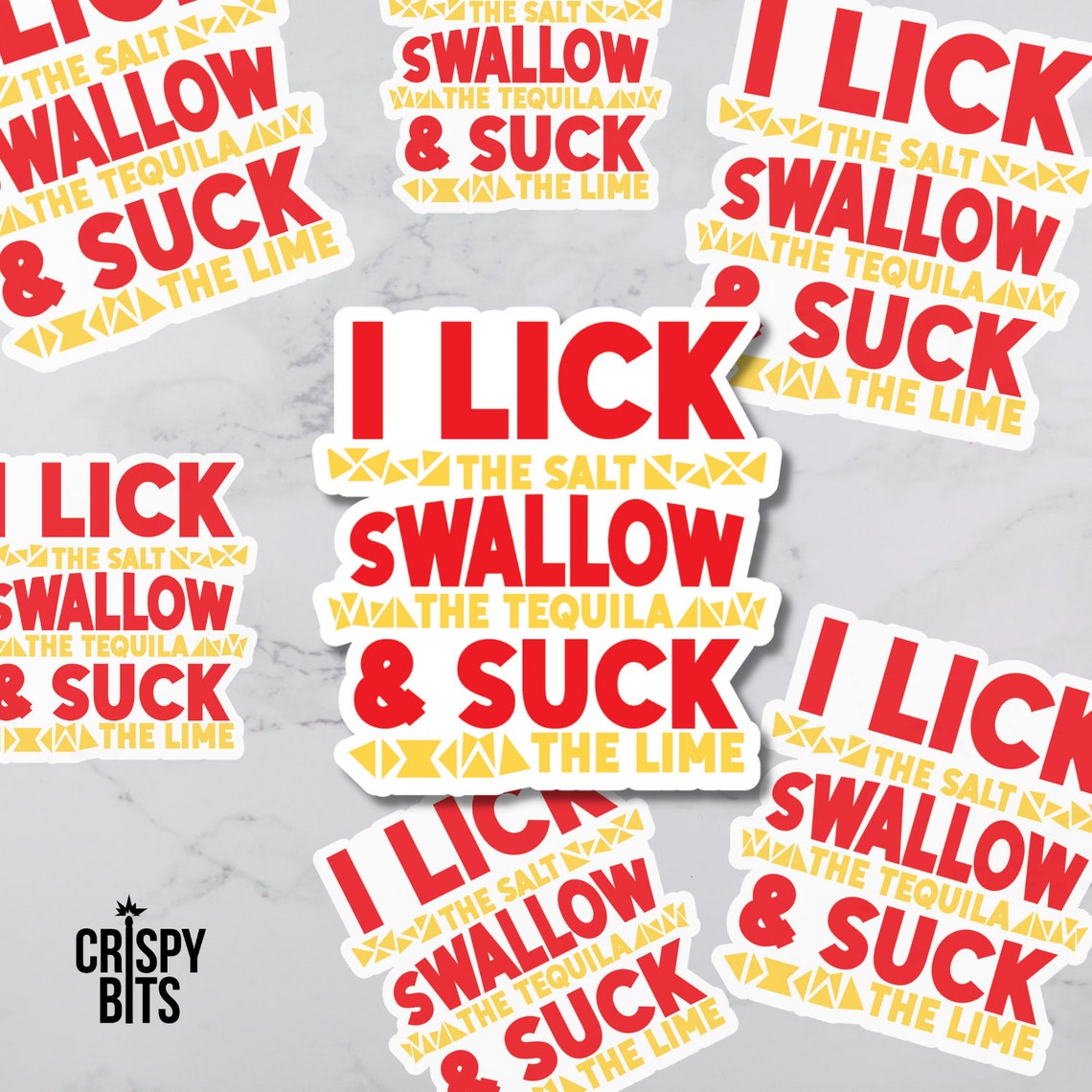 Tequila Sticker Lick Swallow Suck Sticker Funny Sticker - Etsy