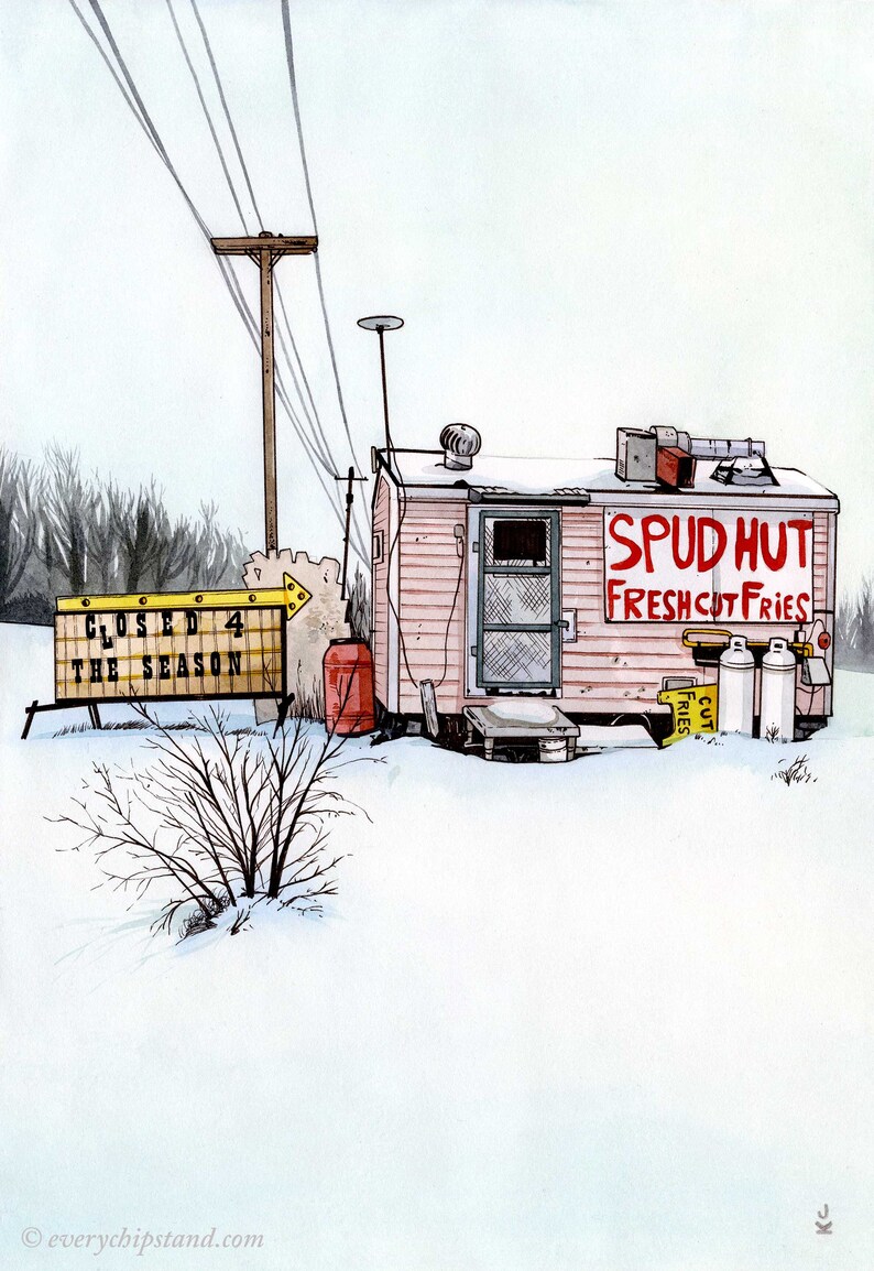 The Spud Hut - Perth, Ontario - 11 X 17" Archival Print of Chip Stand ...