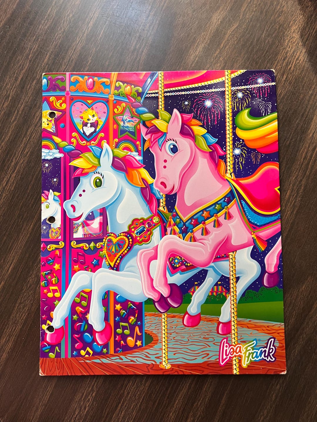 Vintage Lisa Frank 80s 90s Carousel Unicorns Folder - Etsy