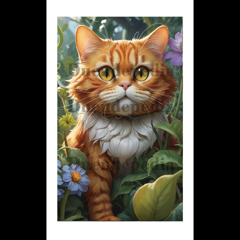 Realistic Garfield/garfy Print/orange Chubby Cat Print Art/orange ...
