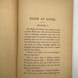 Antique ELSIE AT HOME. Martha Finley. the Elsie Books. Elsie Dinsmore ...