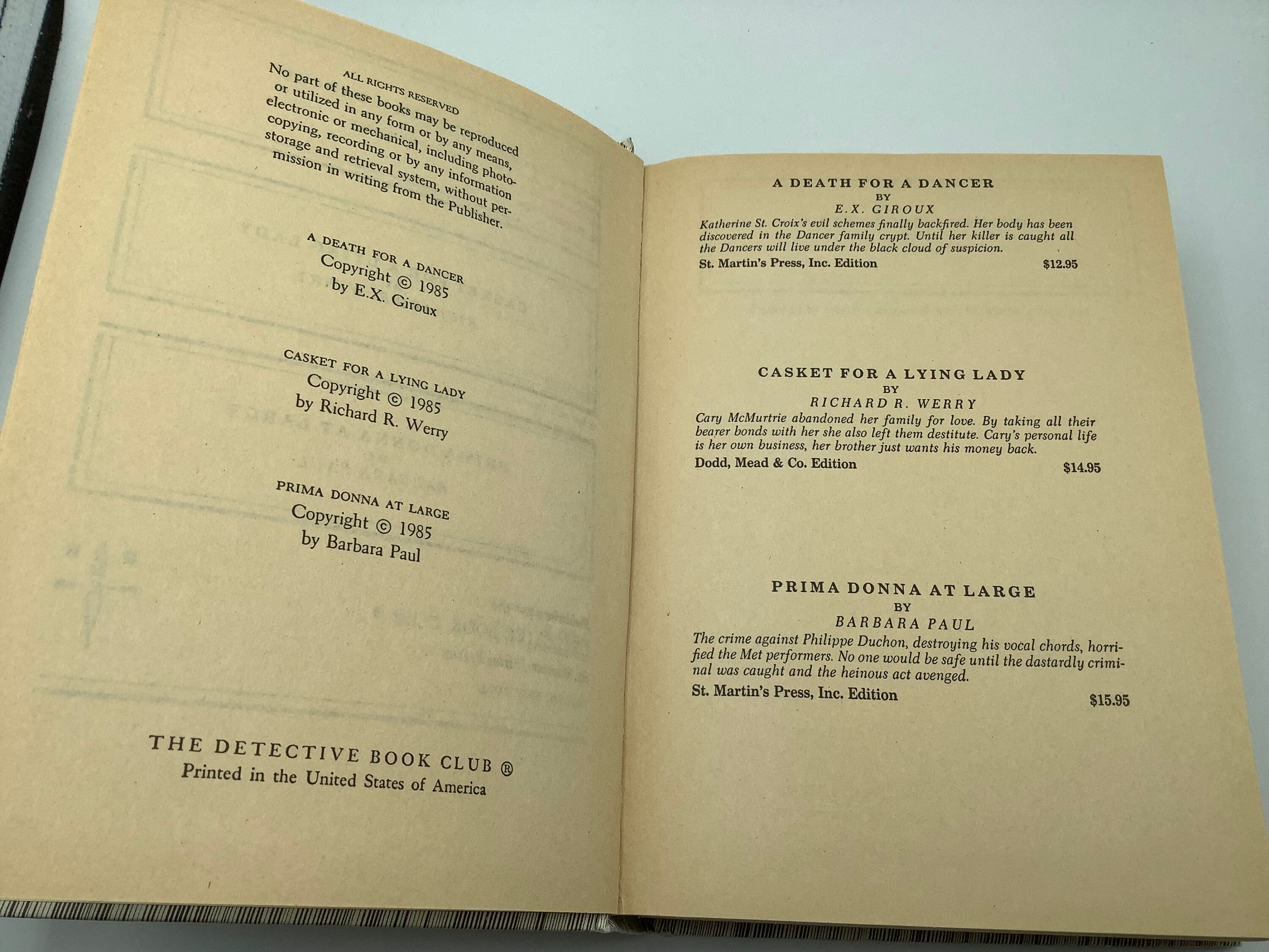 The DETECTIVE BOOK CLUB. 3-in-1 Mystery Omnibuses Published by Walter J ...