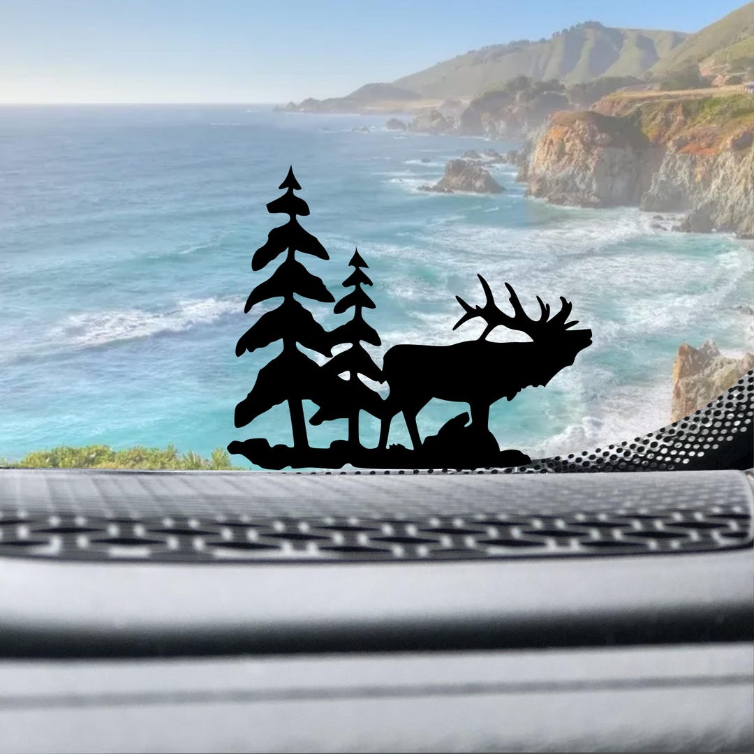 Elk, Bull in Forest With Trees Easter Egg Decals Car Windshield ...