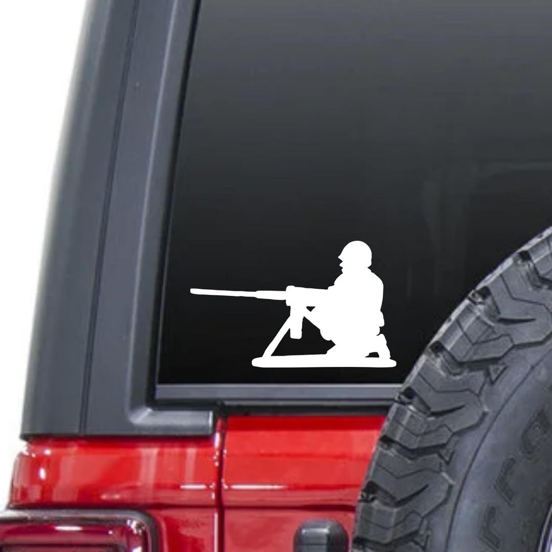50 Cal Machine Gun Military Army Man Toy Soldier Waterproof Vinyl Decal ...