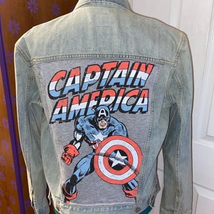 Captain America Denim Jacket - Etsy