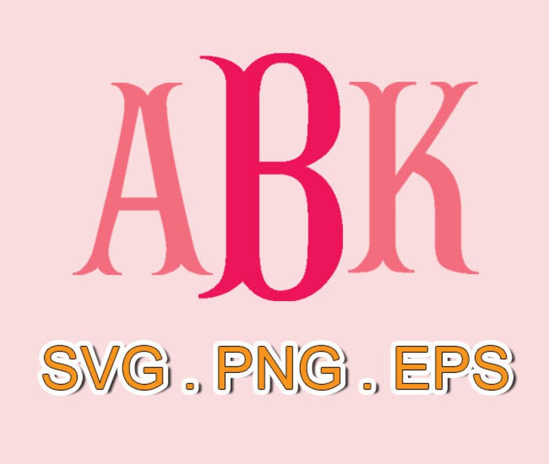 Fishtail Monogram Font Svg Filesfishhook Monogramsvg | Etsy