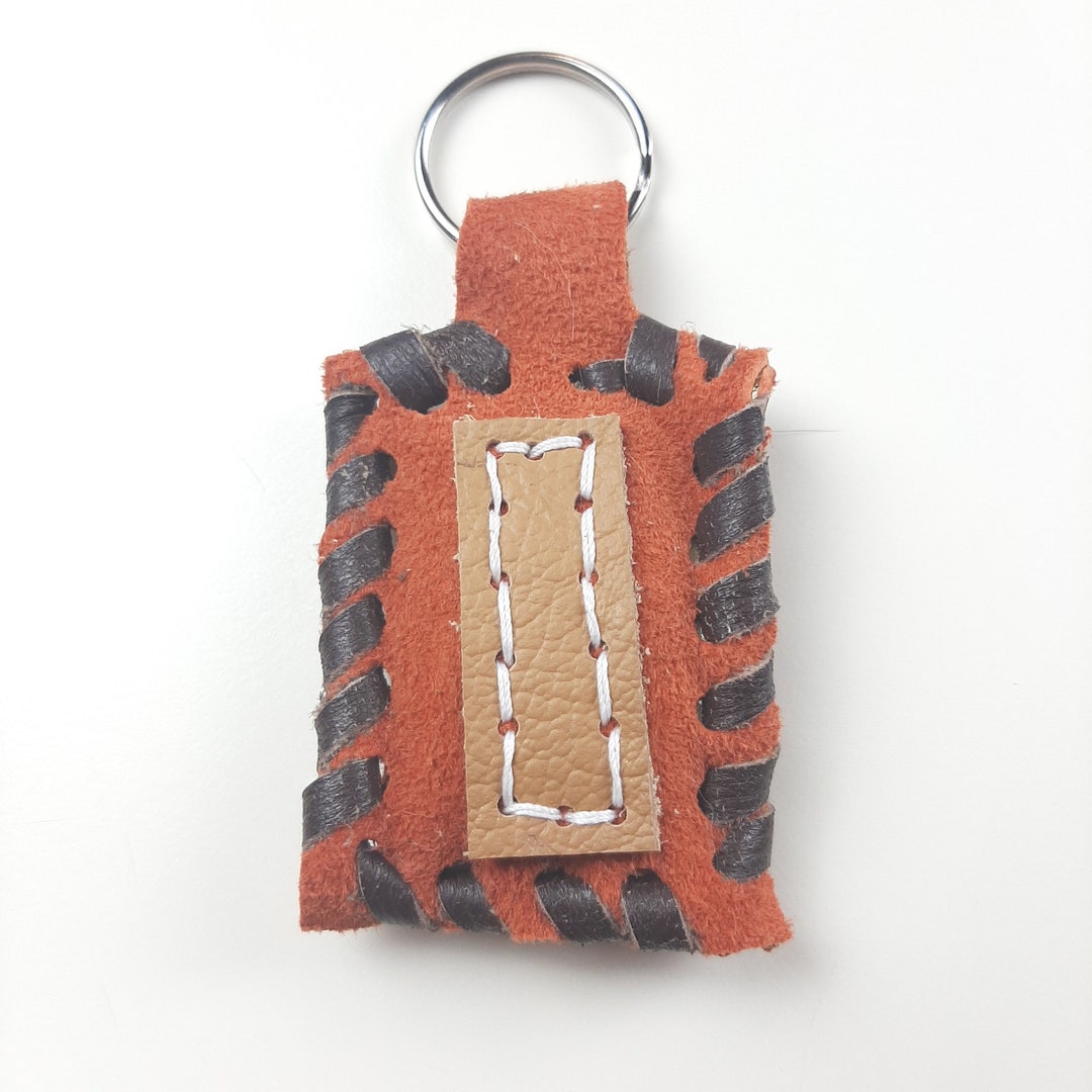 Real Leather Key Chain, Handmade, Foam Interior With Steel Ring - Etsy