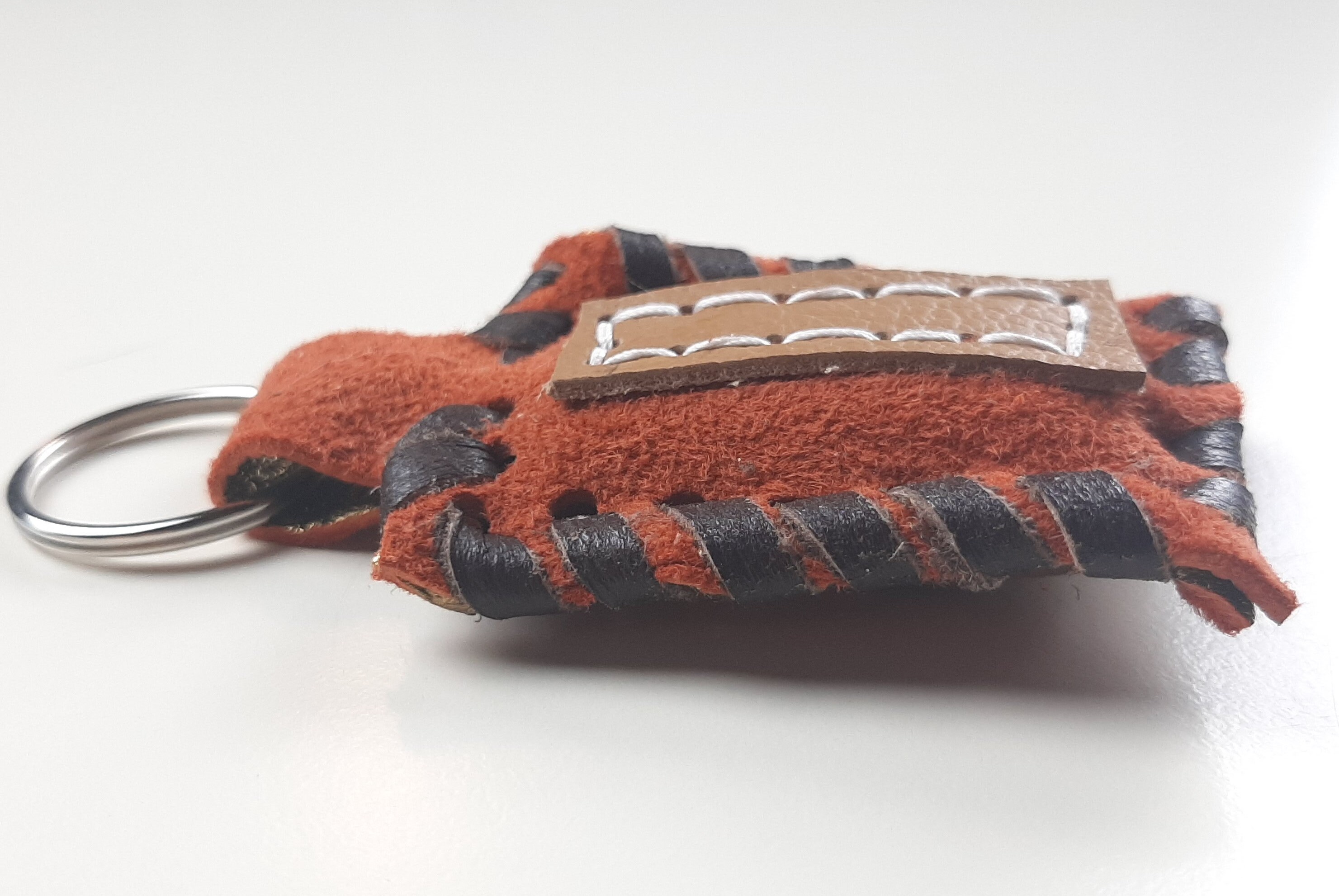 Real Leather Key Chain, Handmade, Foam Interior With Steel Ring - Etsy