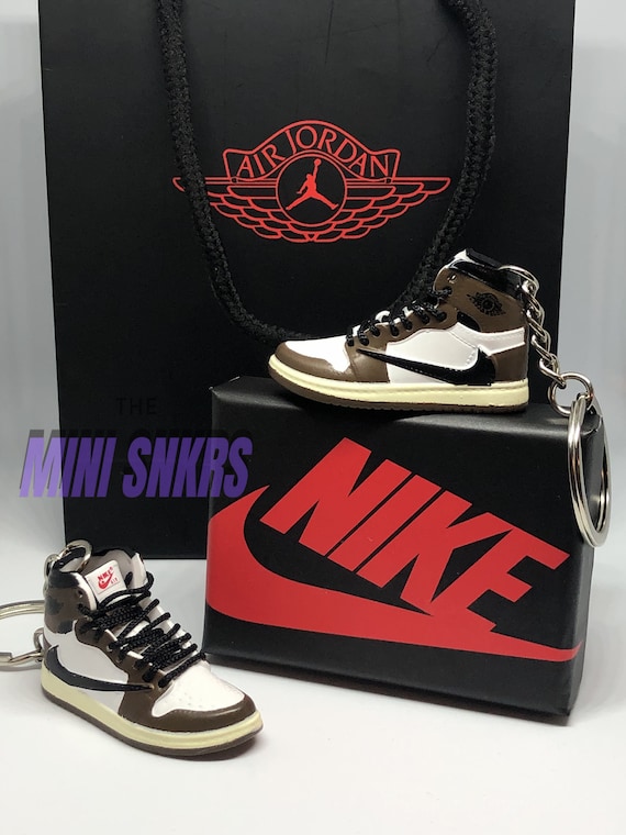 Mini Jordan 1 Keyring Keychain Nike Air Tavis Scott B. 3D Mini | Etsy