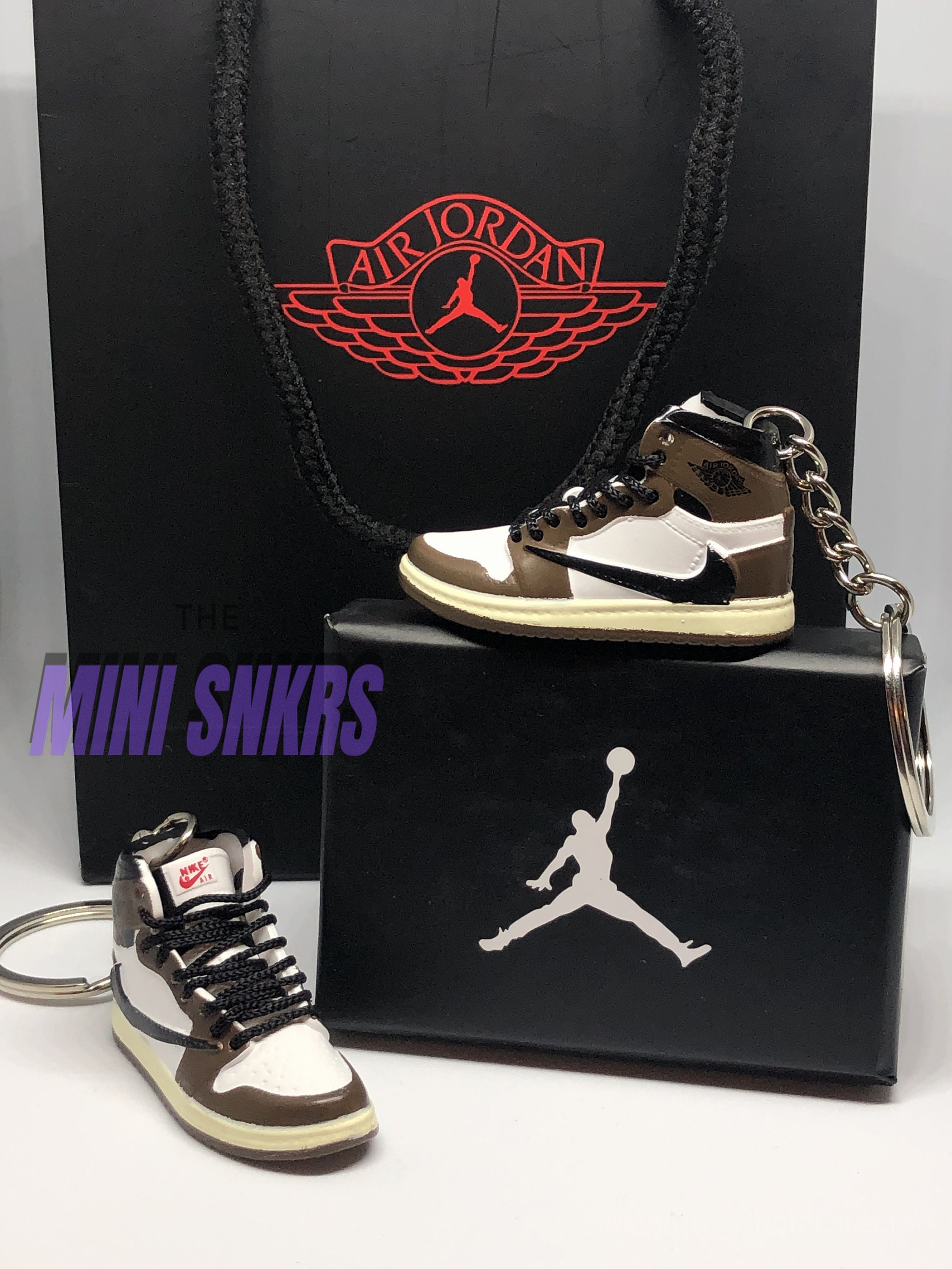 Mini Jordan 1 Keyring Keychain Nike Air Tavis Scott B. 3D Mini | Etsy