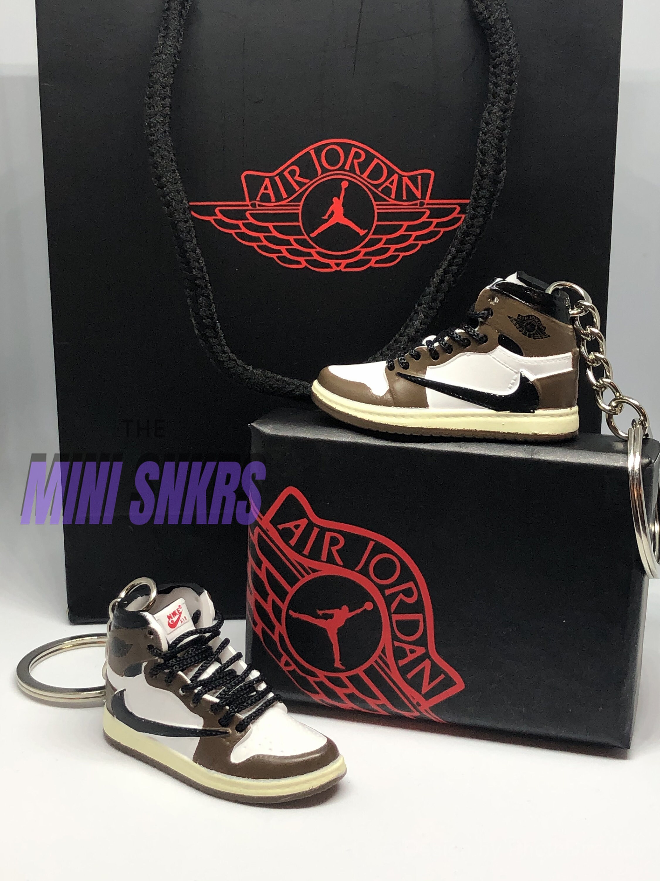 Mini Jordan 1 Keyring Keychain Nike Air Tavis Scott B. 3D Mini | Etsy