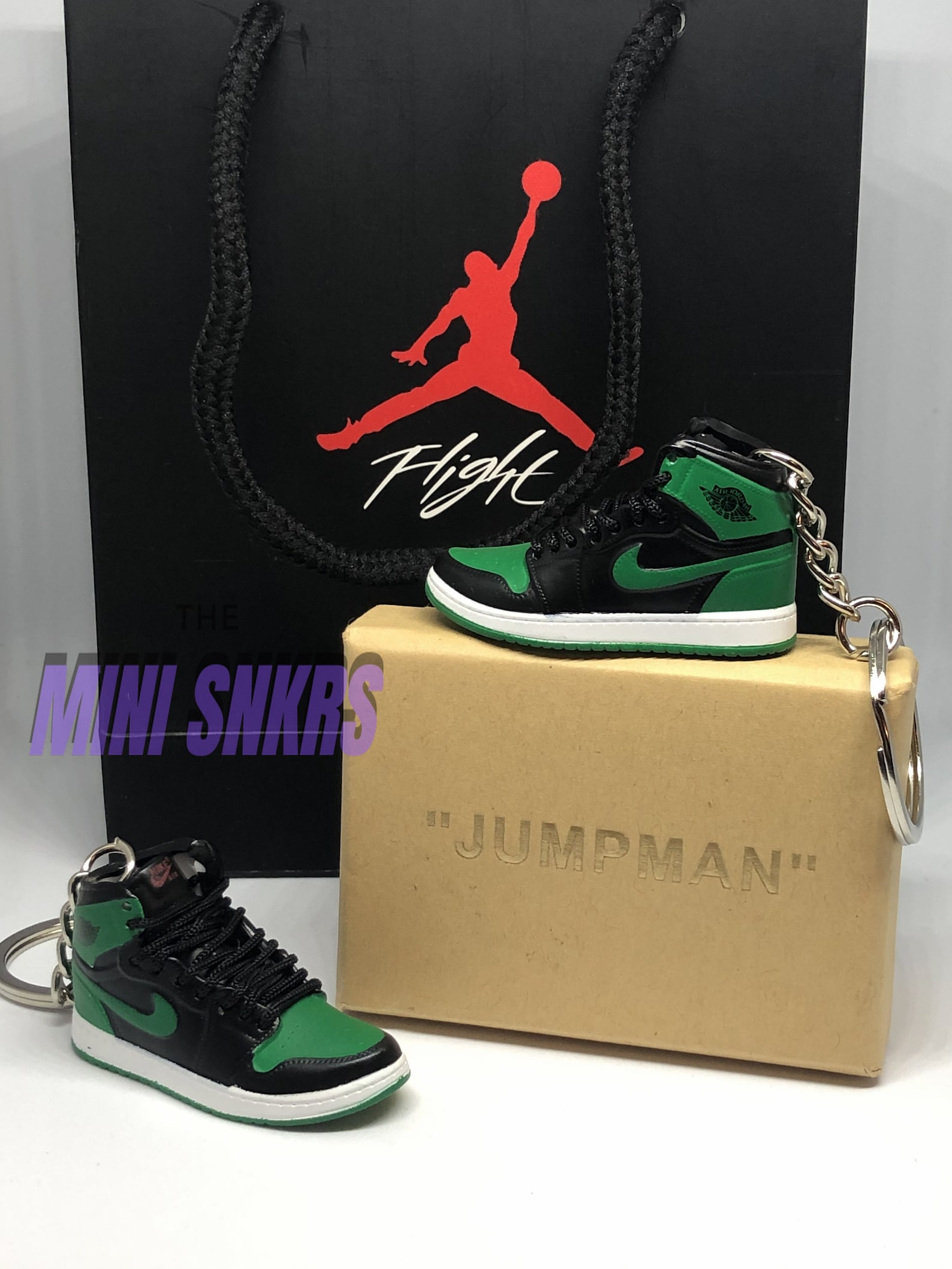 Mini Jordan 1 Keyring Keychain Nike Air Black Green 3D Mini - Etsy