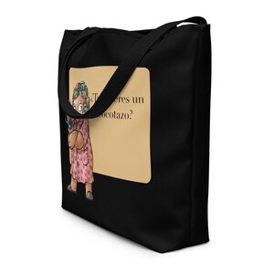 Tu Quieres Un Cocotazo 16"x20" Large Tote Bag | Puerto Rico Tote Bag ...