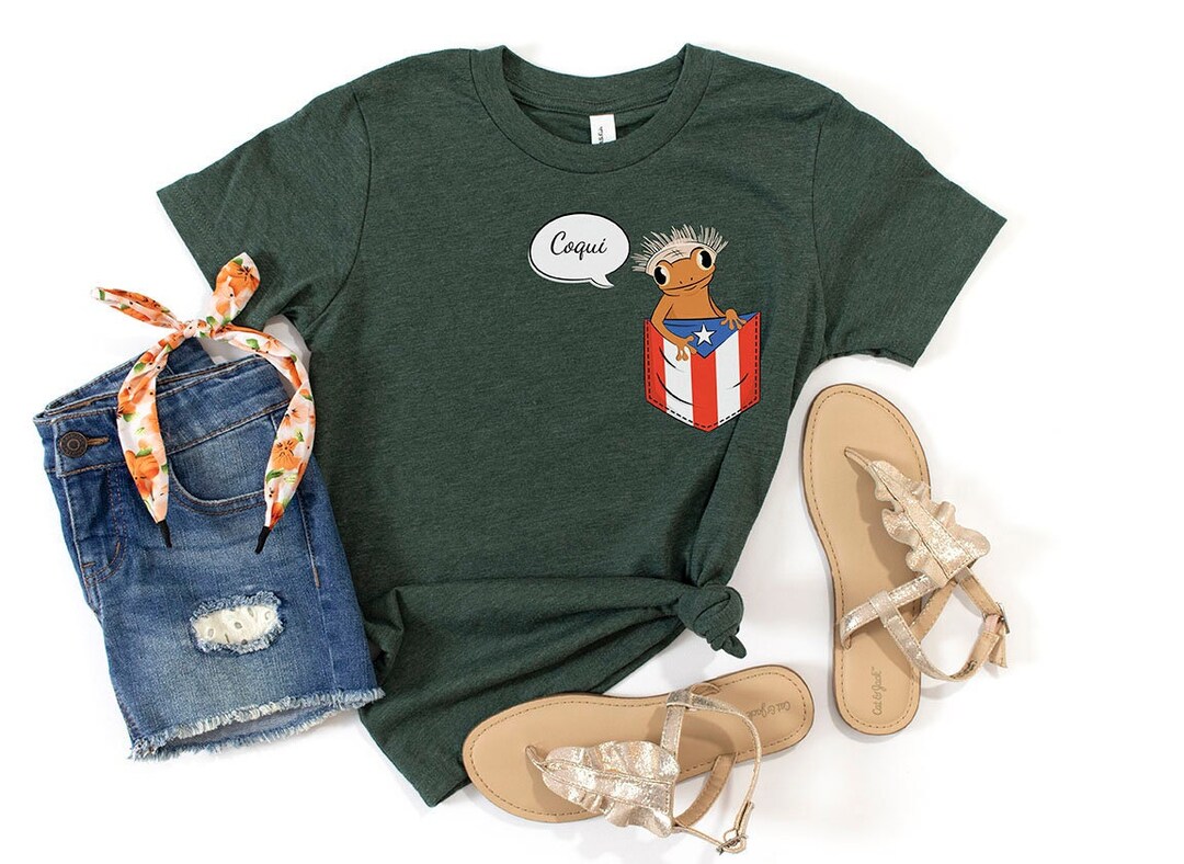 Youth Size | Cute Pocket Coqui Pava Straw Hat Unisex Shirt | Puerto ...