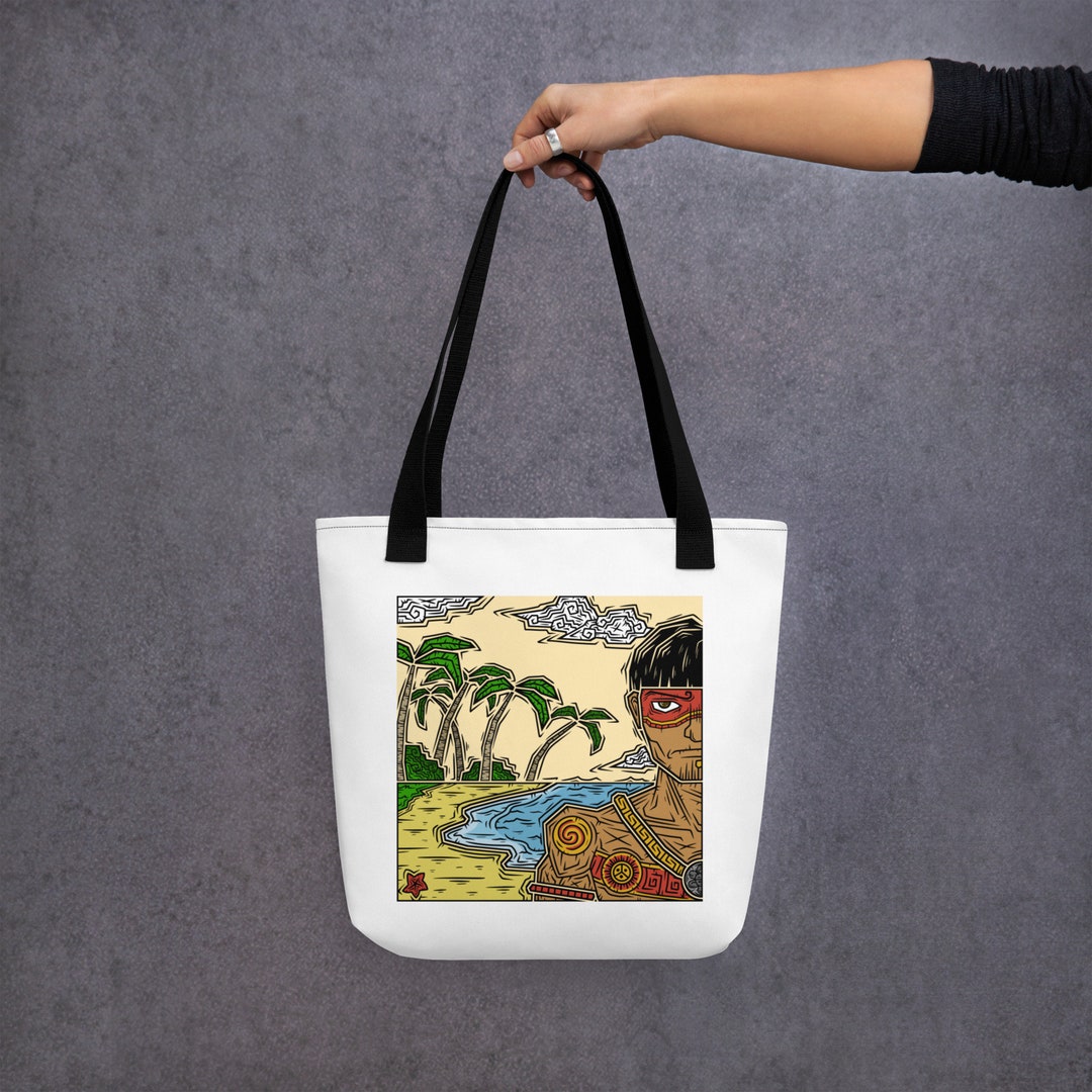 Taino Man 15"x15" Small Tote Bag | Puerto Rico Mom | Bolsa De Mano ...
