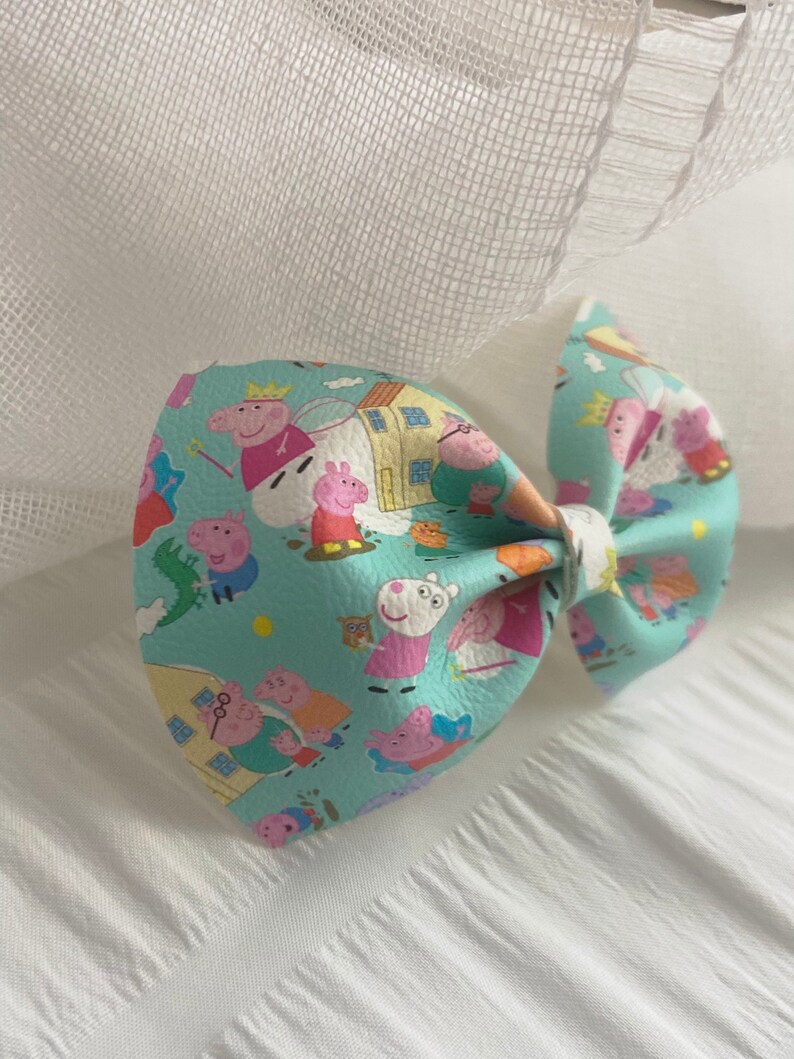 Peppa Pinch Bow Small Print Peppa Bow Pig Hair Bow - Etsy