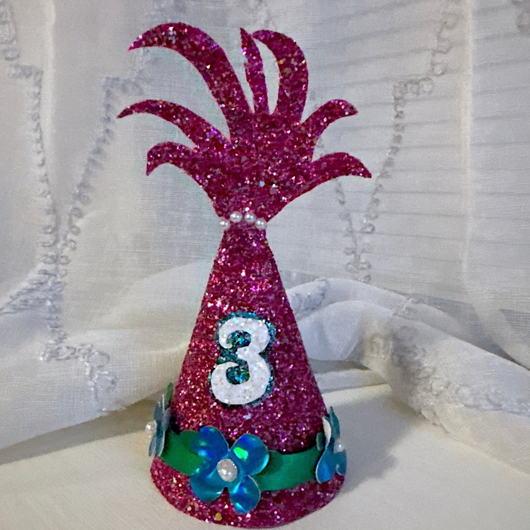 Trolls Birthday Party Hat, Poppy Party Hat, Girls Troll Birthday Crown ...