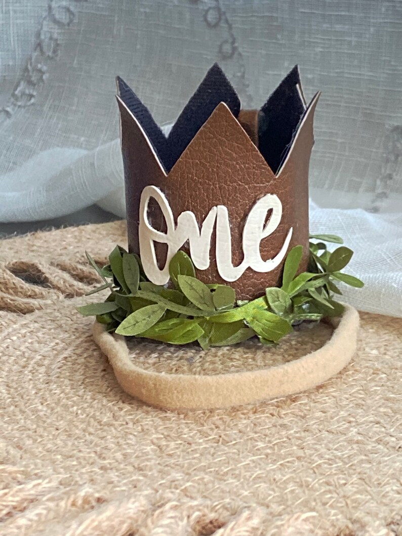 Wild One Birthday Crown | Boys Birthday Crown| Woodland Birthday Crown ...