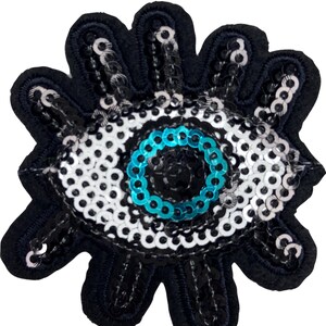Sequin Evil Eye Patch, Iron on Sewing Patch, Unique Patches, Beautiful ...