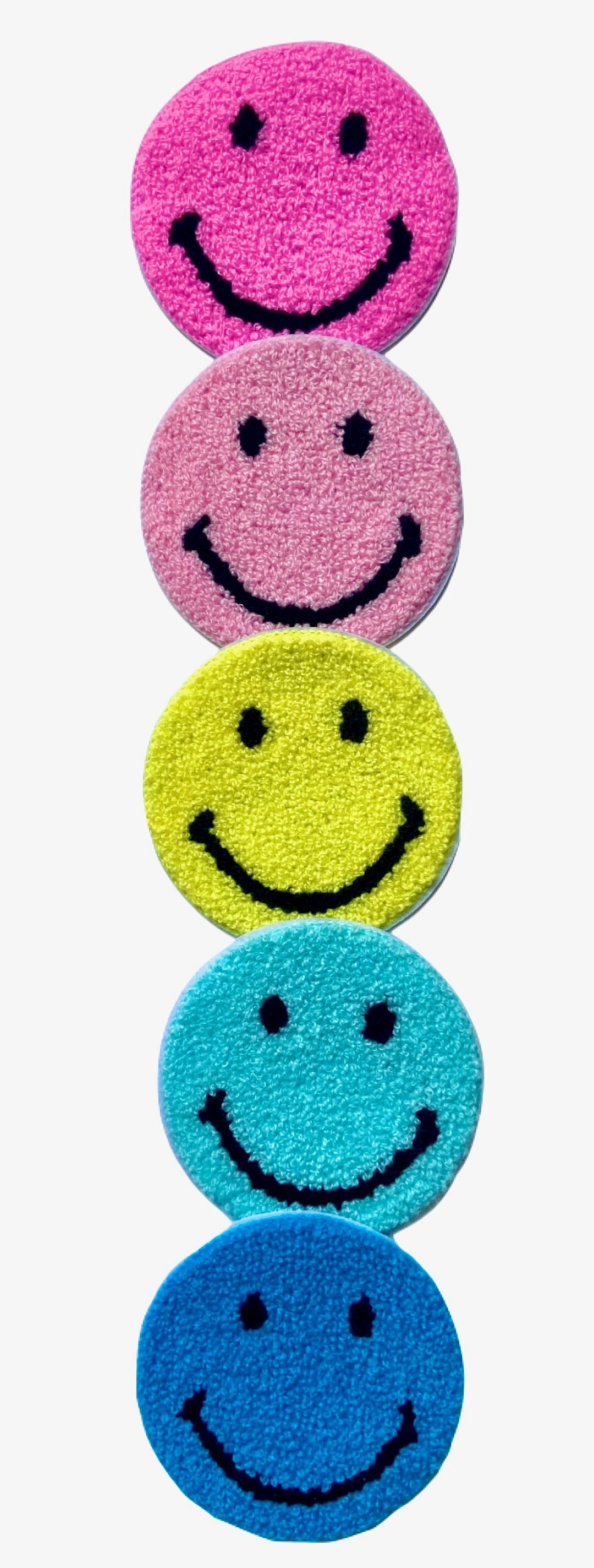 Chenille Happy Face Emoji Sew on Decorative Patch, Cool Patches, Emoji ...