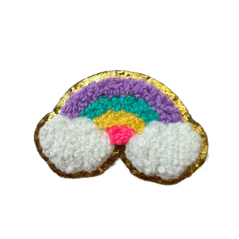 Purple Rainbow Chenille Iron on Patches, Rainbow Patches, Chenille ...
