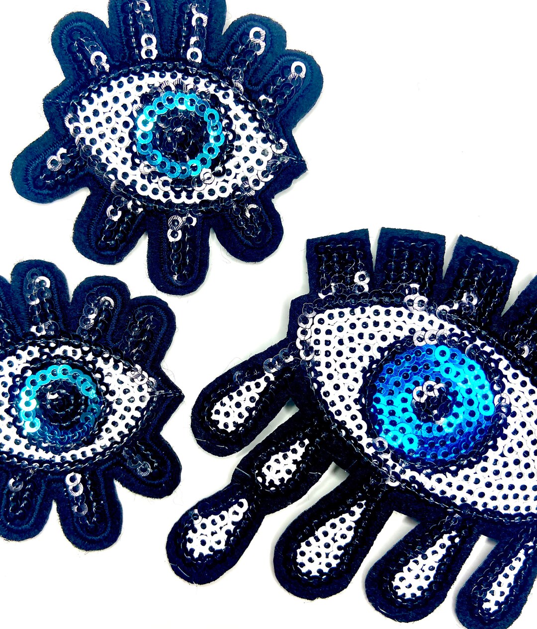 Sequin Evil Eye Patch, Iron on Sewing Patch, Unique Patches, Beautiful ...