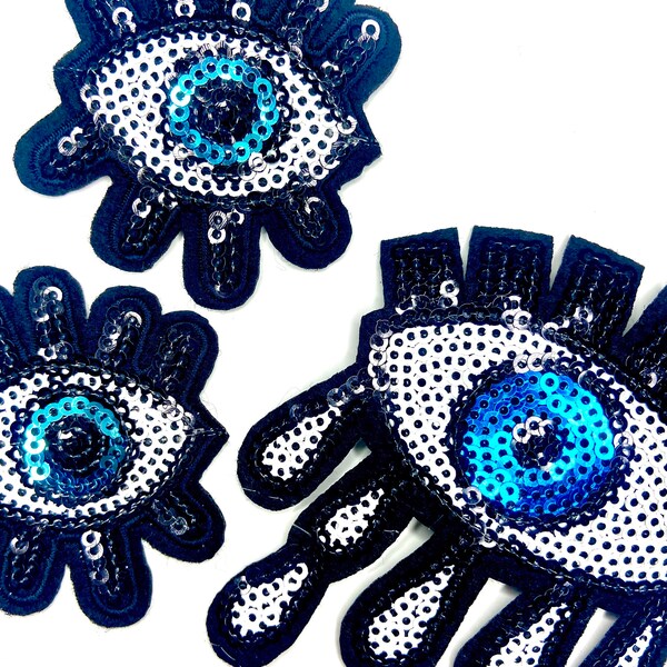 Evil Eye Sequined Patch - Etsy