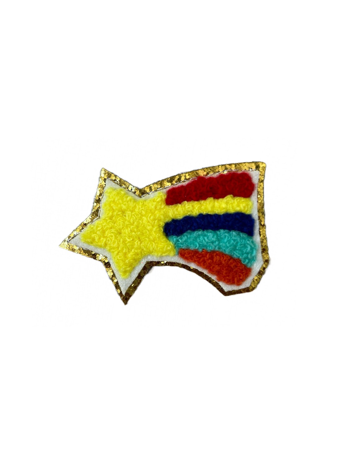 Shooting Star Chenille Iron on Patches, Rainbow Patches, Chenille ...