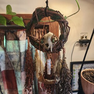 Cat Goddess Wreath, Cat Shrine, Hanging Bone Totem, Oddity Wreath ...