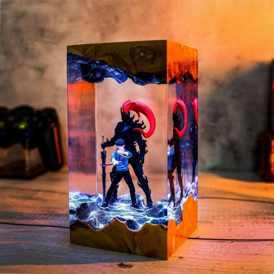 Sung Jin-woo Solo Leveling Lamp, Anime Figure Resin Art Night Light ...
