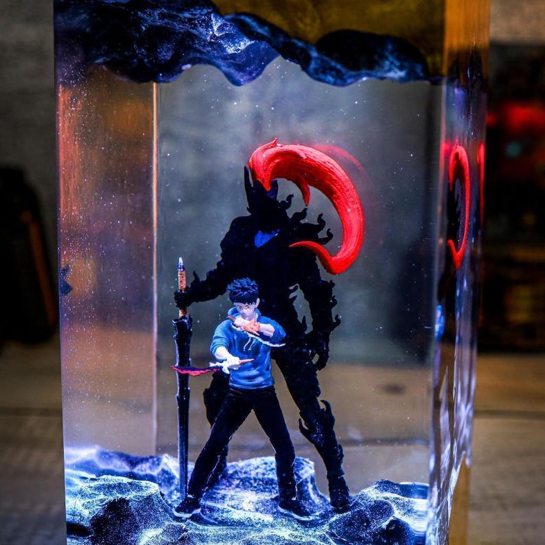 Sung Jin-woo Solo Leveling Lamp, Anime Figure Resin Art Night Light ...