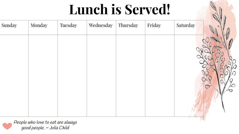 Editable, Printable, Meal Planner - Etsy