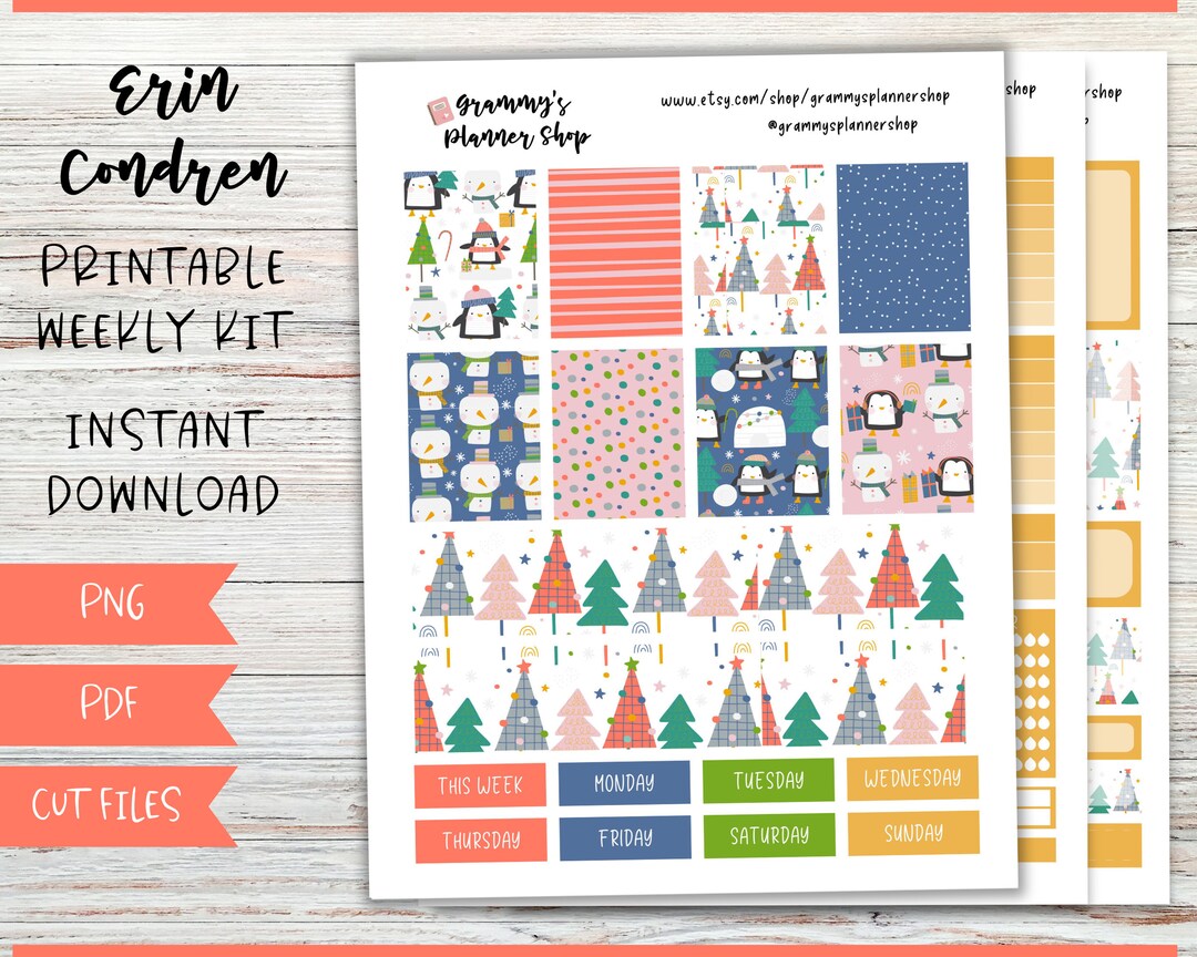Winter Planner Stickers Printable, Erin Condren Planner Stickers ...