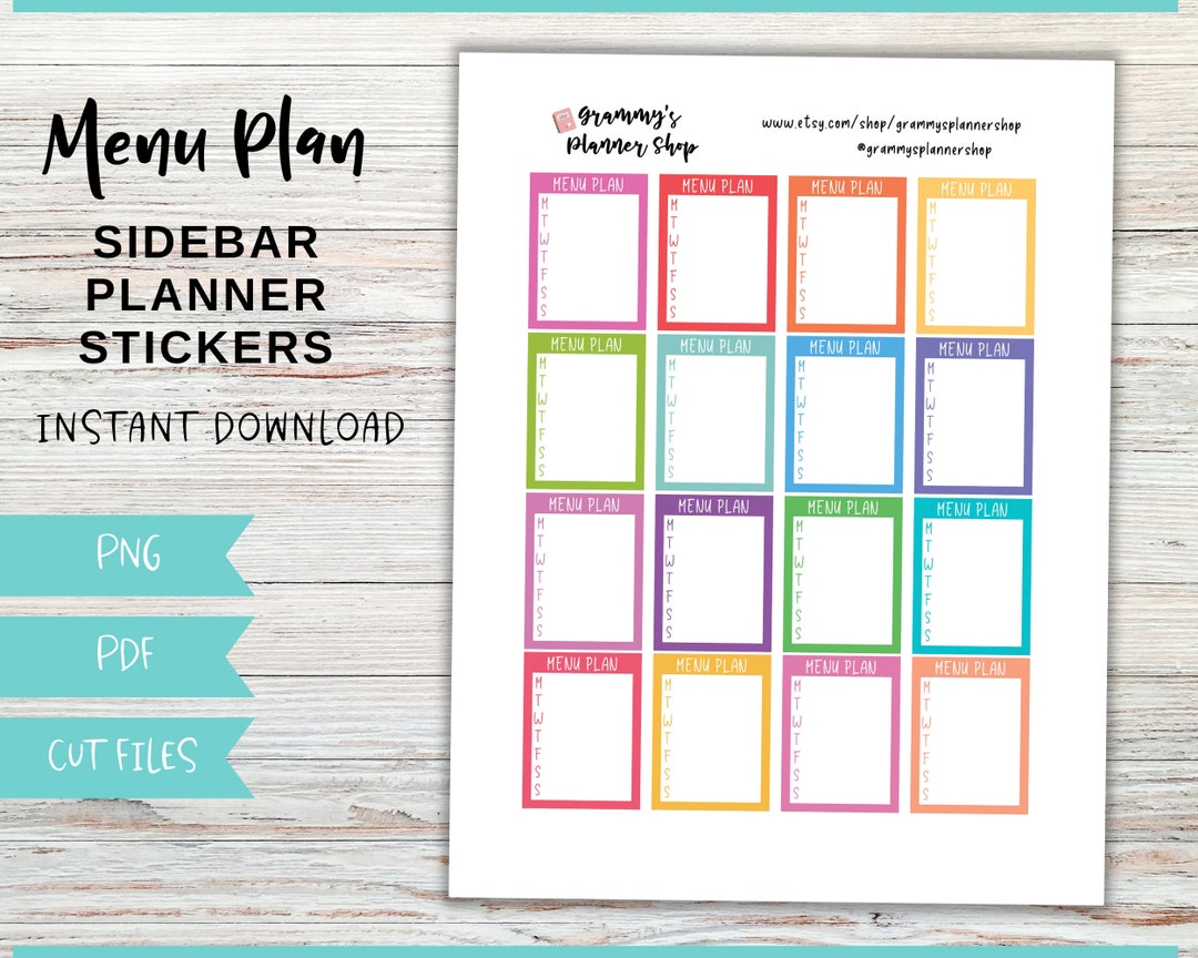 Meal Planner Stickers, Menu Planner Stickers, Erin Condren Planner ...