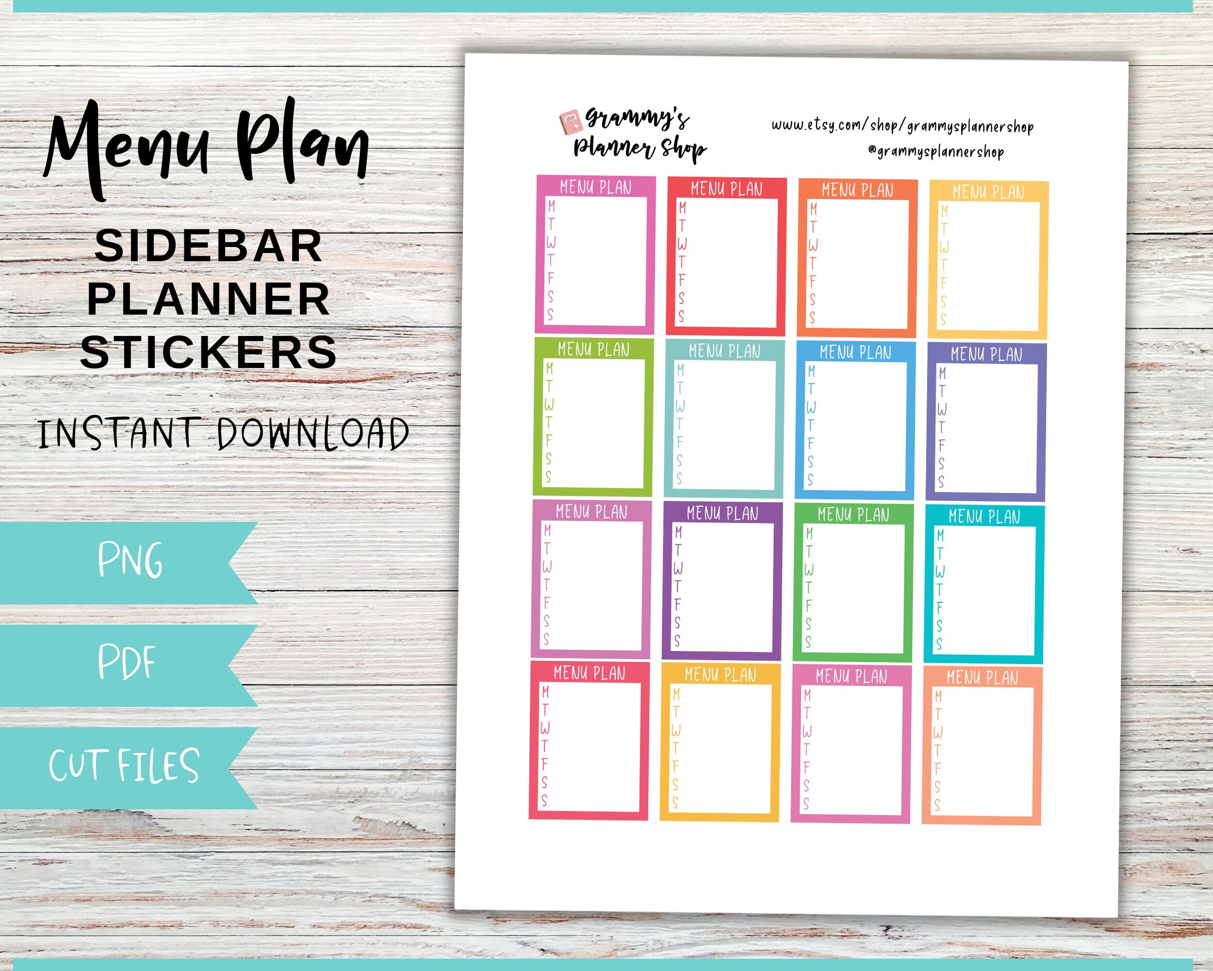 Meal Planner Stickers, Menu Planner Stickers, Erin Condren Planner ...