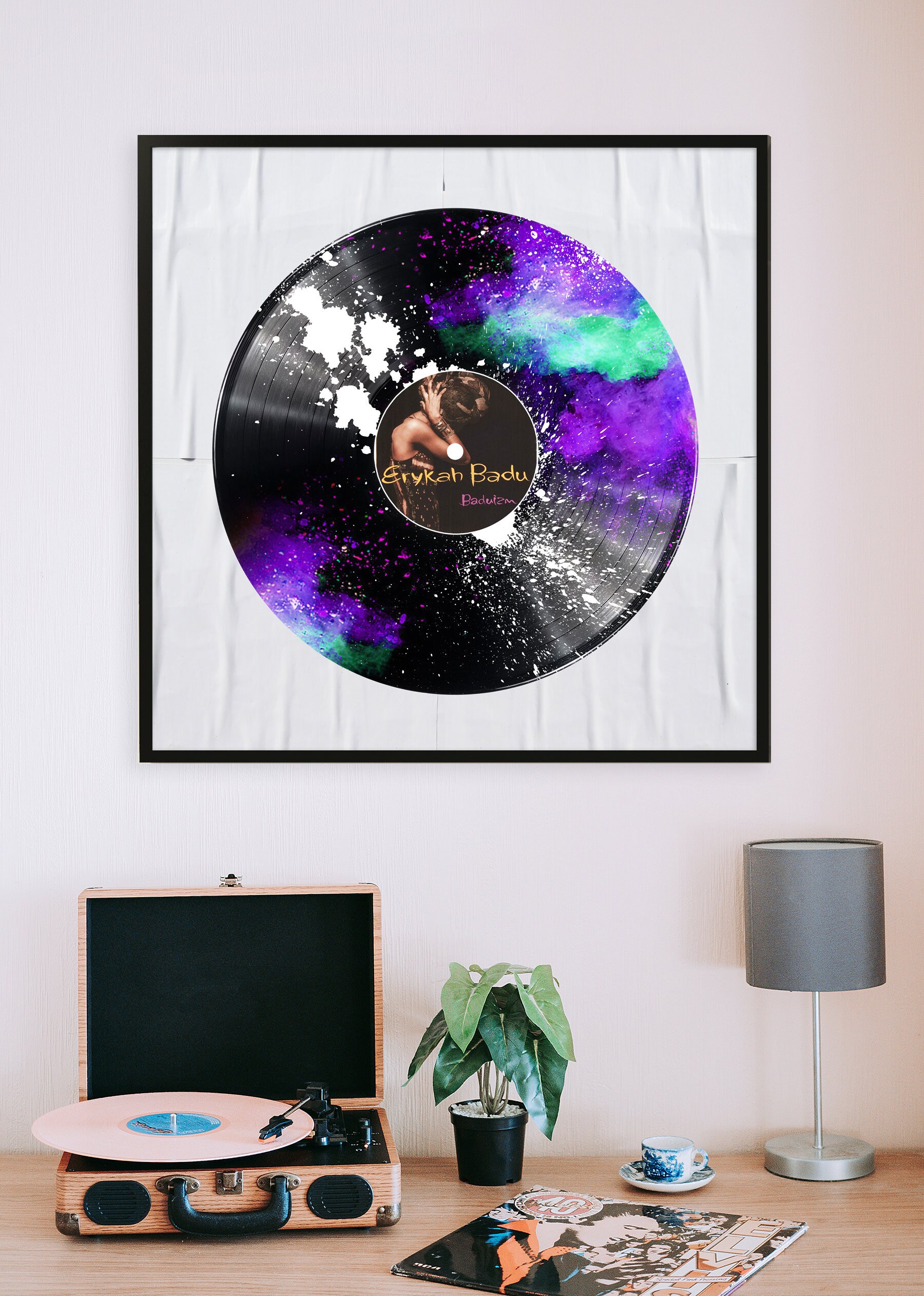 Erykah Badu Record Paint Design, Digital Printable Wall Art, Instant ...