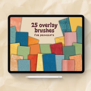 25 Overlay Brushes for Procreate, Procreate Texture, Texture Overlay ...