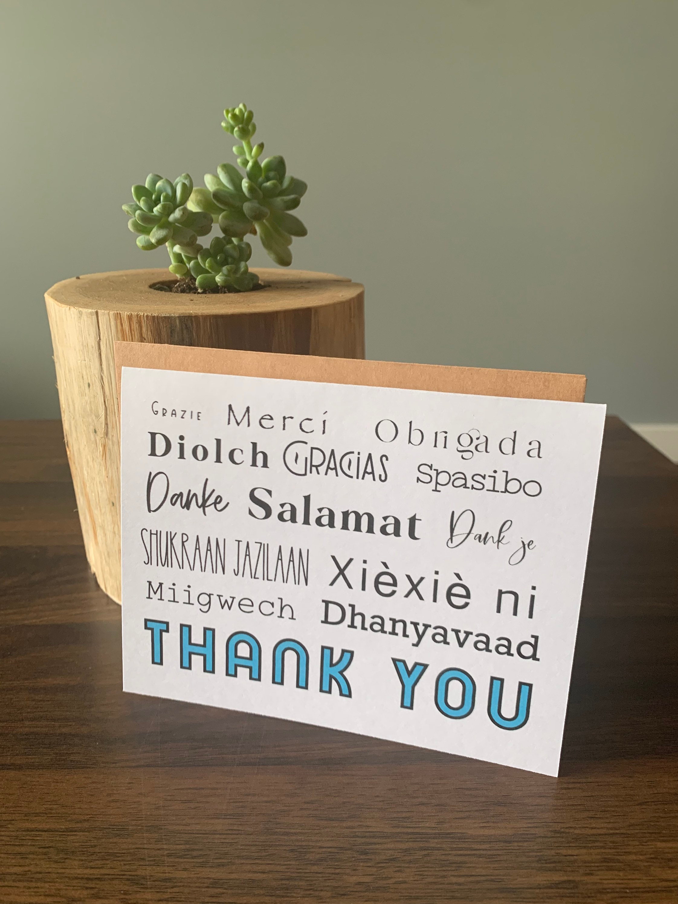 Multi-language Thank You Card - Etsy